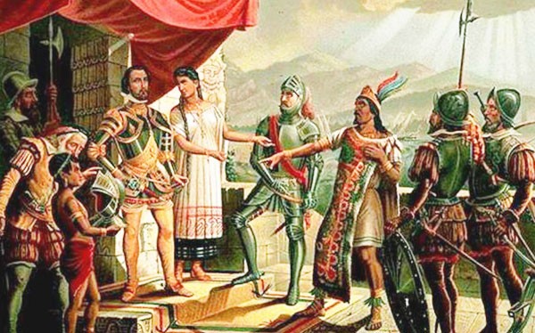 Hernan Cortes And The Aztecs Fight